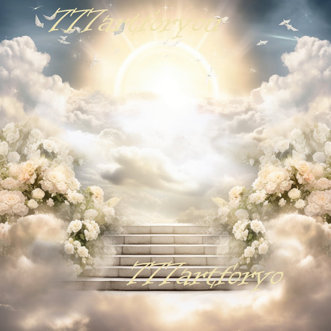 In Loving Memory PNG, Memorial Background Template Stairs to Heaven ...
