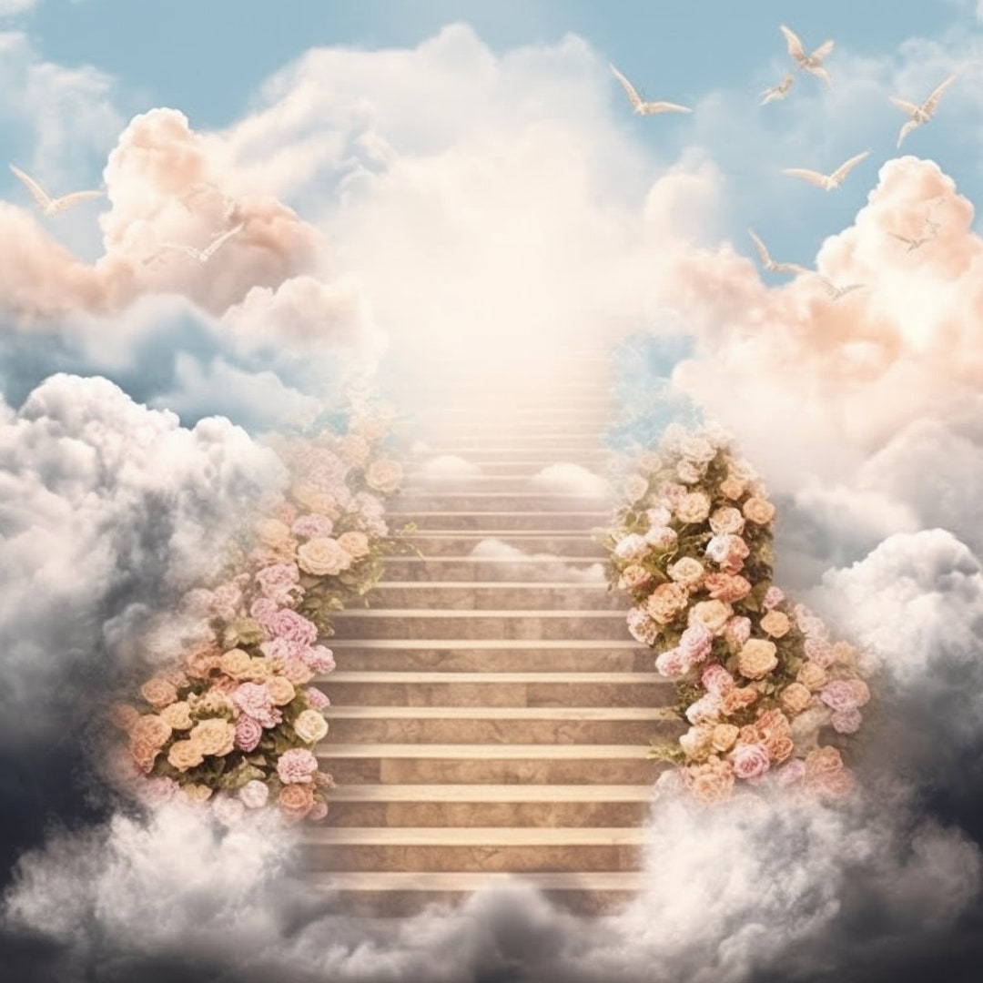 Heaven Background PNG Memorial Stairs to Heaven Gate - Etsy