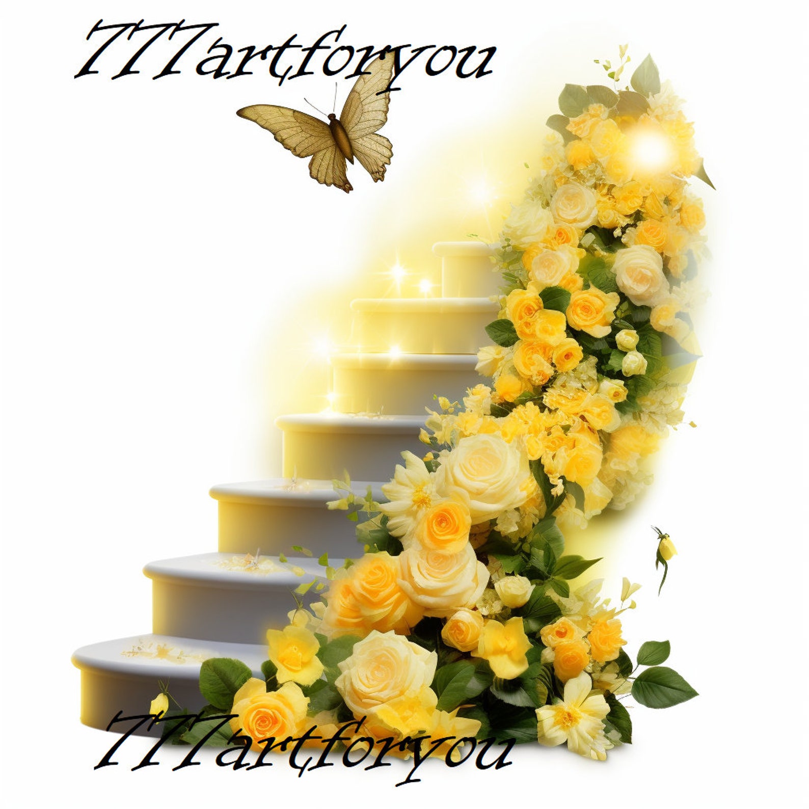 Yellow Black Rest in Heaven Stairs Forever in Our Hearts Angel PNG Add ...