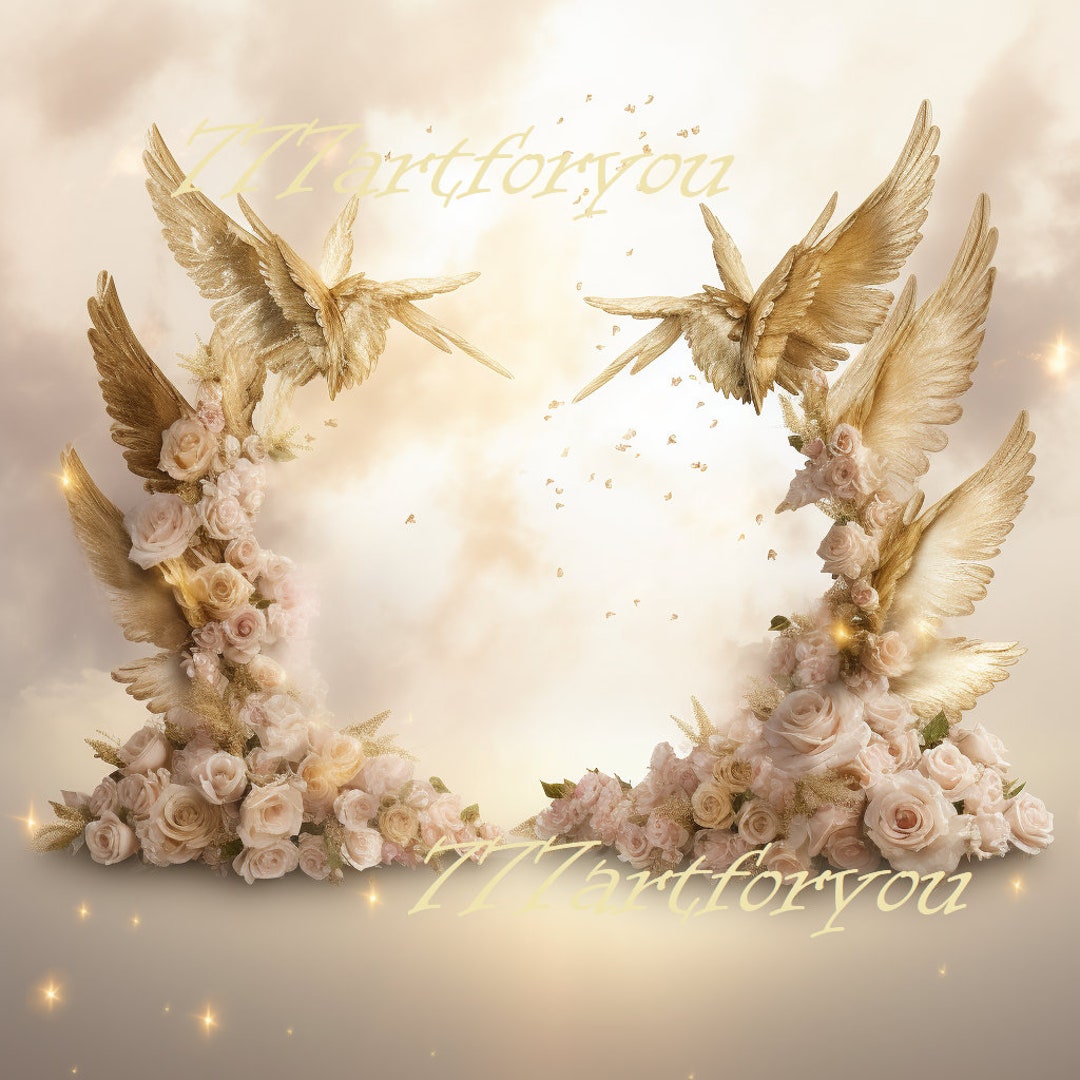 Burgundy Gold Sky in Loving Memory Doves Memorial Background PNG Angel ...