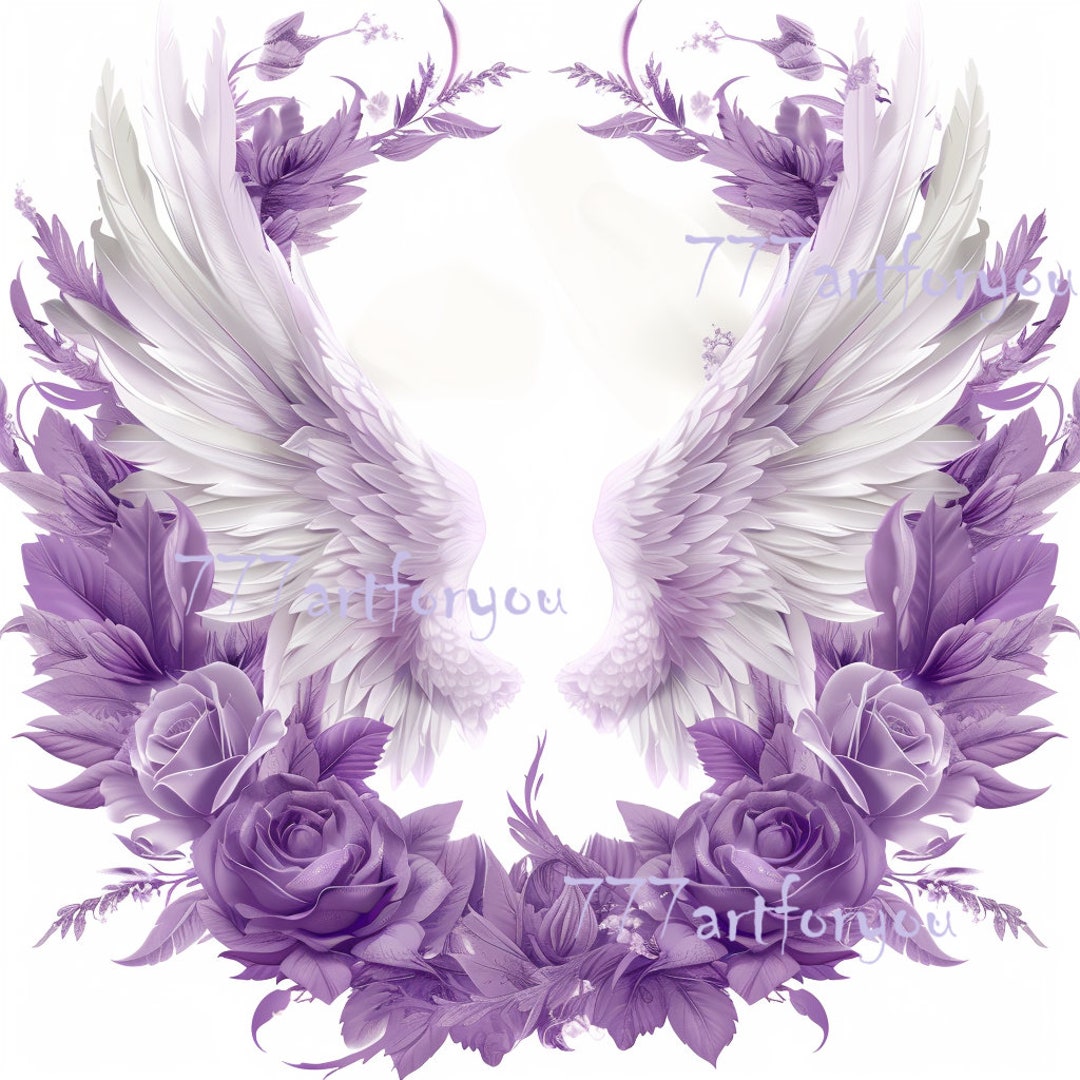 In Loving Memory Purple Angel Wings Png Instant Download Digital Download In Memory Of Etsy