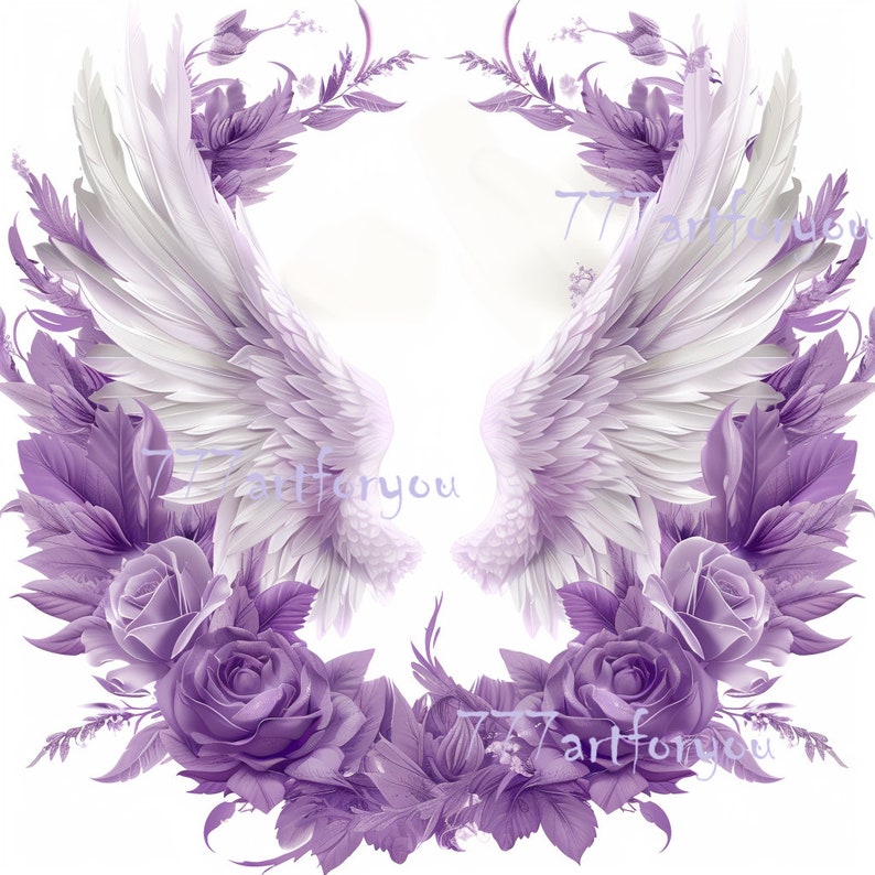 In Loving Memory Purple Angel Wings Png Instant Download Digital ...