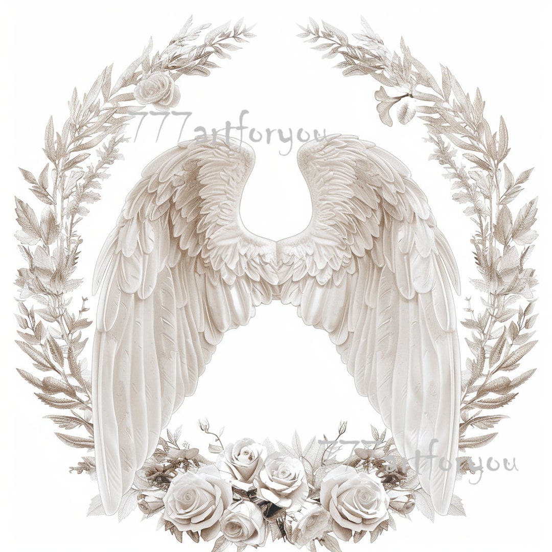 White Silver Gate Angel Wings Memorial PNG Add Photo Rest in Peace ...