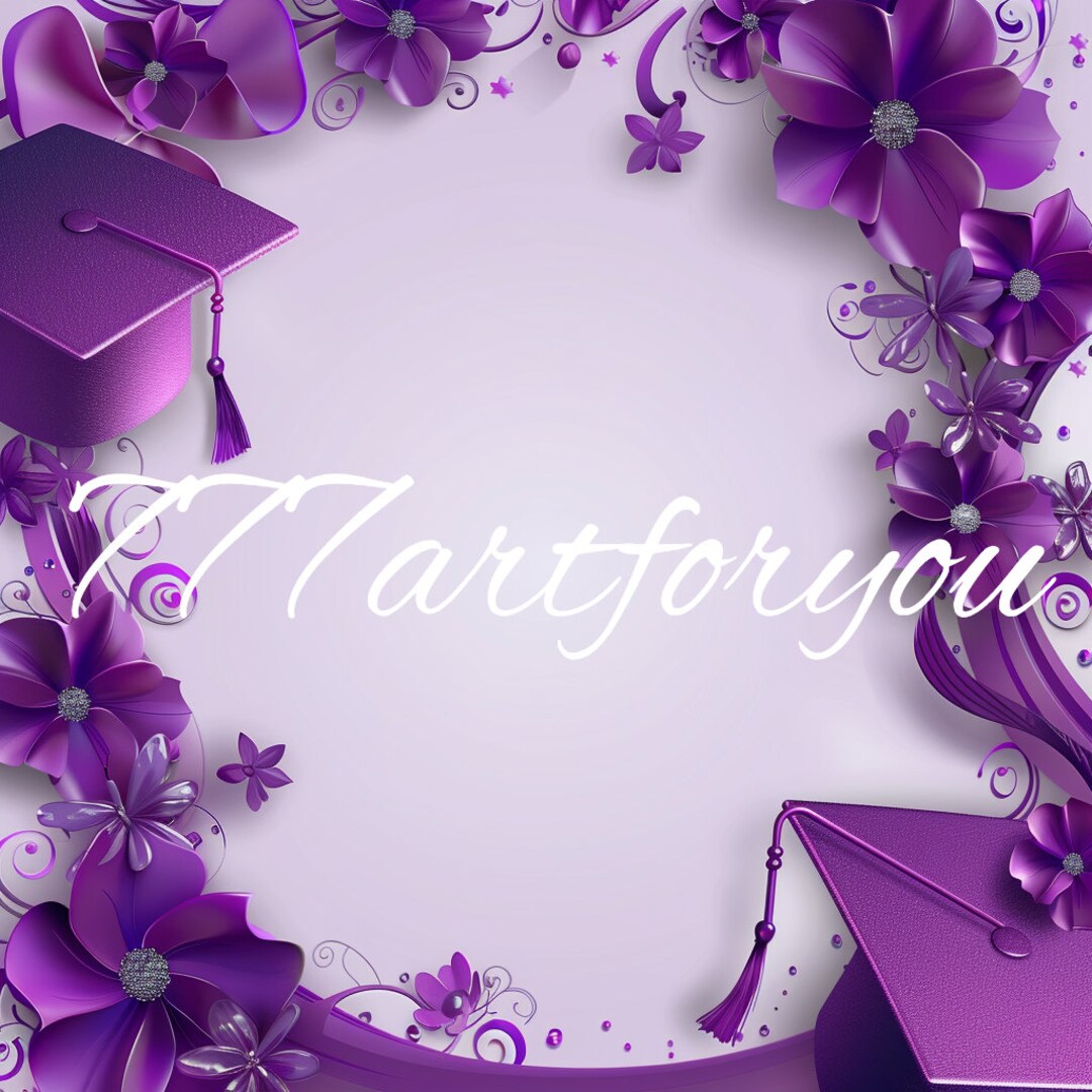 Purple Gold Class of 2024 Graduation She Did It All Over 3D Editable ...