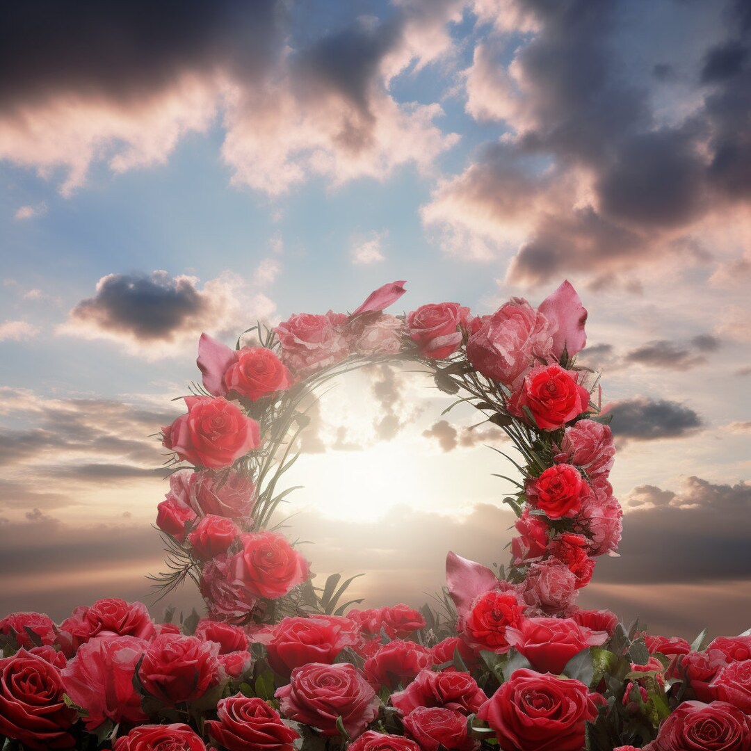 In Loving Memory PNG, Red Sky Heaven Stairway Memorial Background for ...