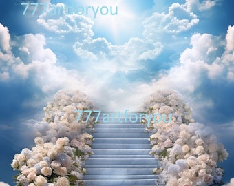 Blue Carpet Sky in Loving Memory Heavens Stairway Memorial Background ...
