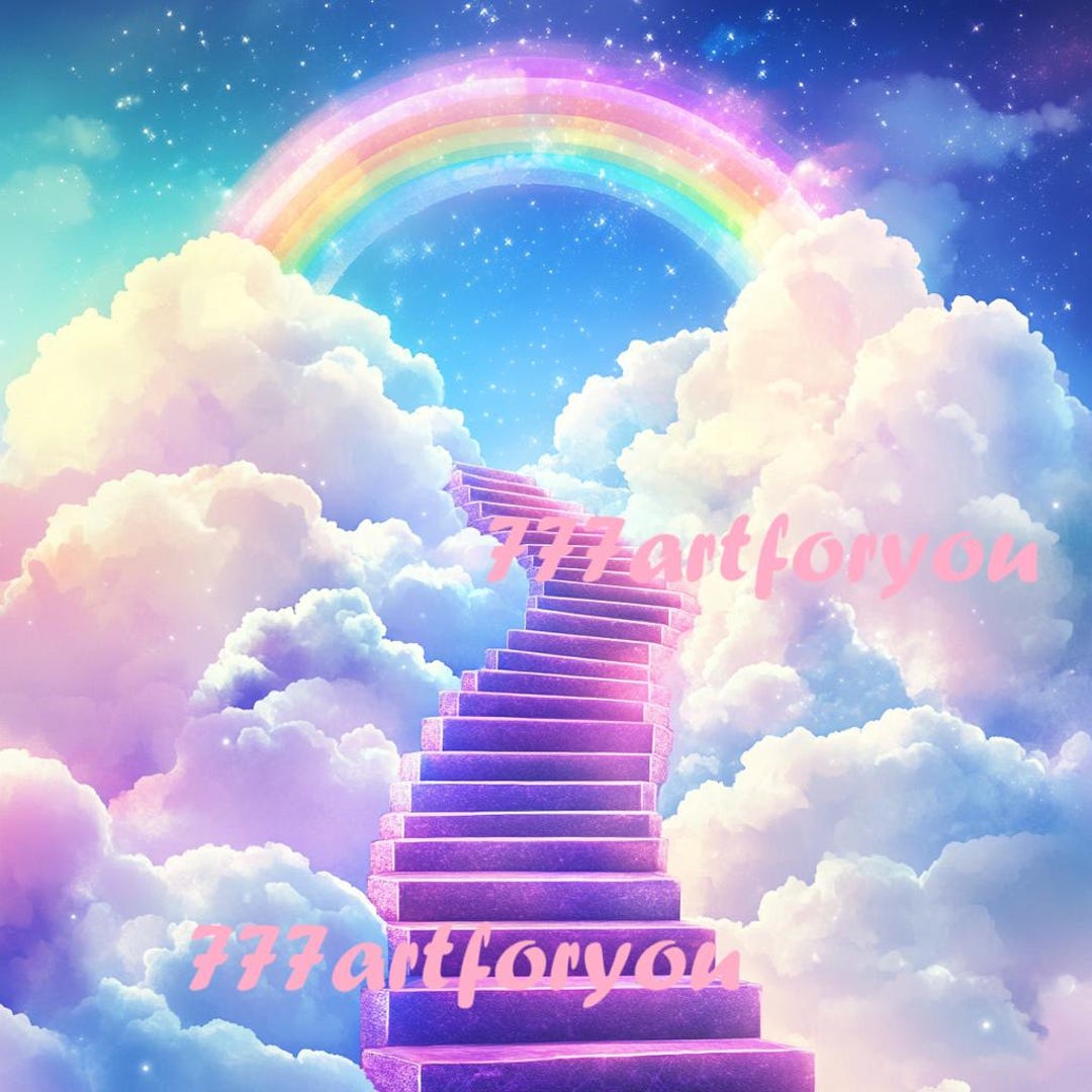 In Loving Memory PNG - Rainbow Stairs to Heaven - Memorial Design ...