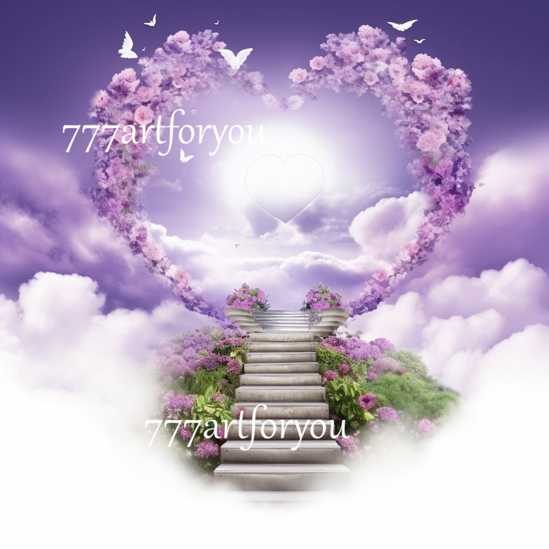 In Loving Memory PNG, Purple Stairs to Heaven, Funeral Shirt Design ...