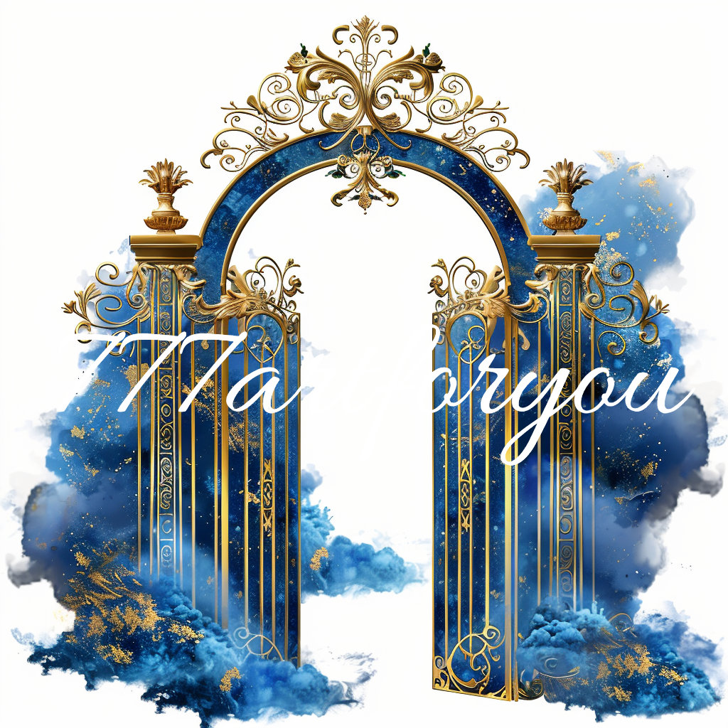Blue in Loving Memory PNG, Gold Heavens Gate, Memorial Background, Rest ...