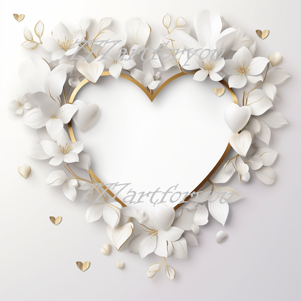 In Loving Memory White Background With a Heart and Flowers - Etsy