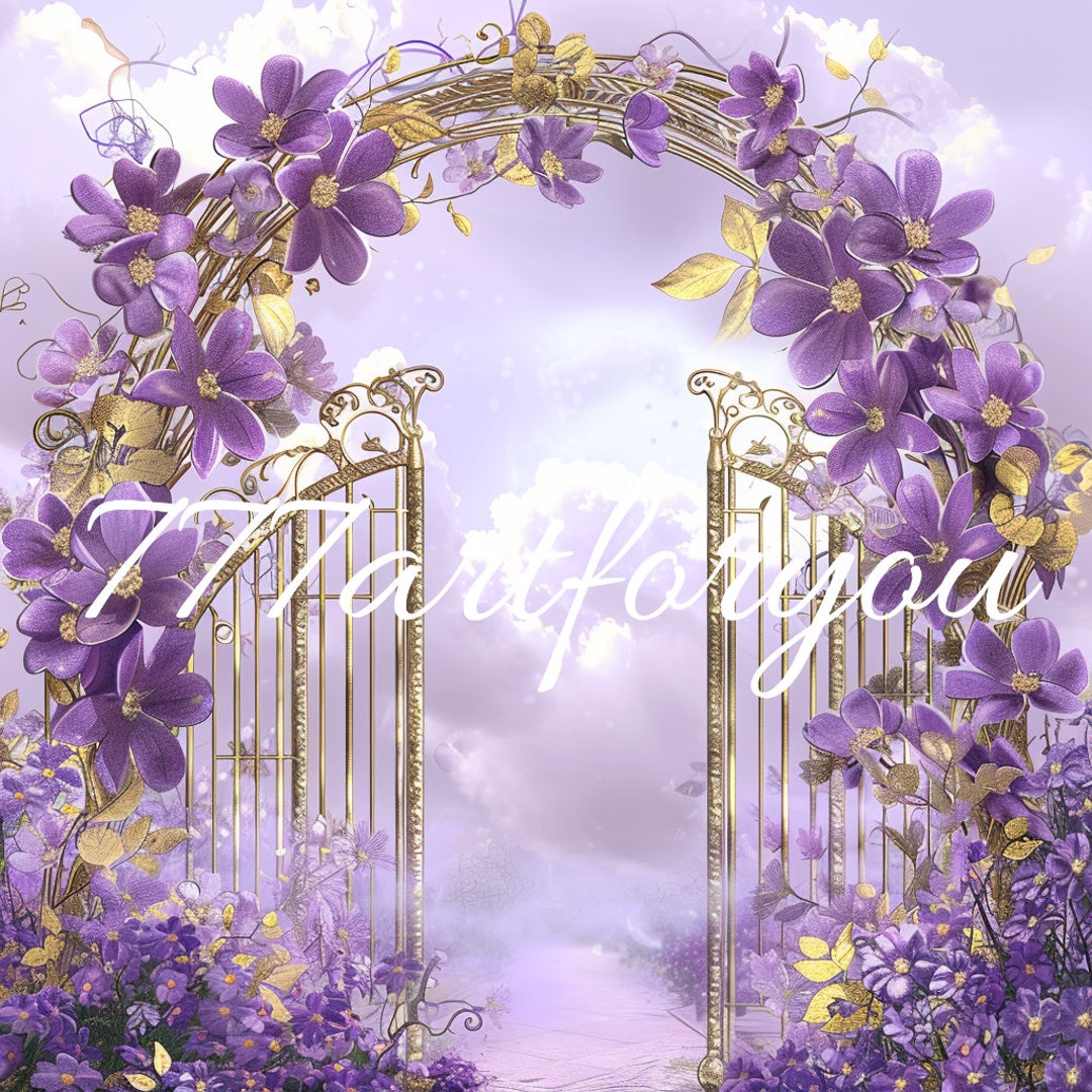 Purple Heavenly Birthday Lavender Gate Memorial Background PNG Add ...