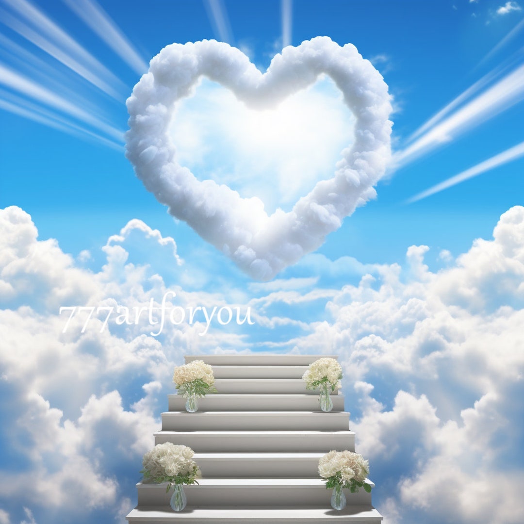 Valentine Printable Blue Sky in Loving Memory PNG, Memorial Background ...