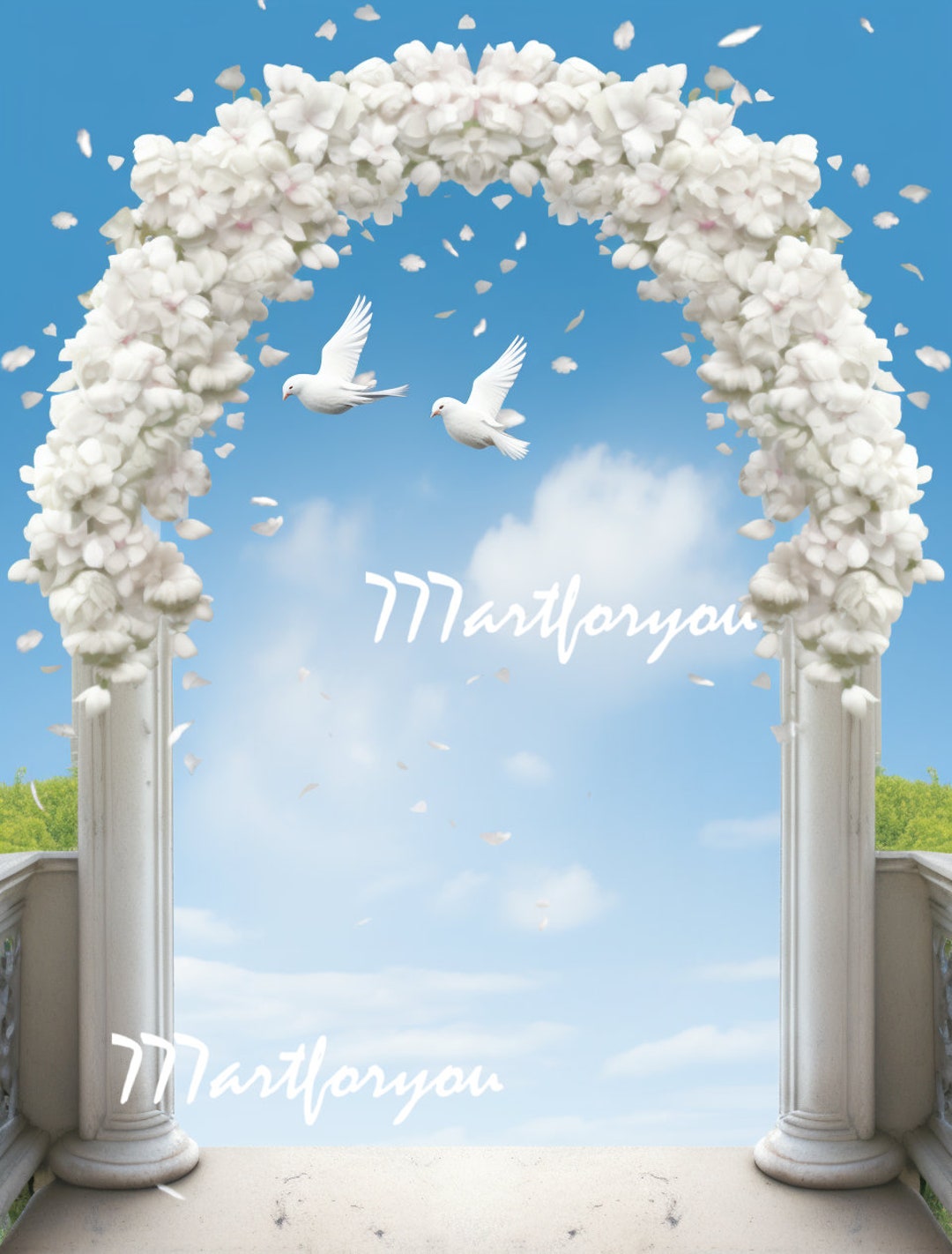 Light Blue Sky in Loving Memory Angel Wings Memorial Background PNG Add ...