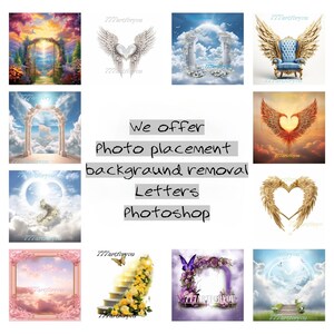 Gray in Loving Memory Angel Wings Memorial Background PNG Add Photo ...
