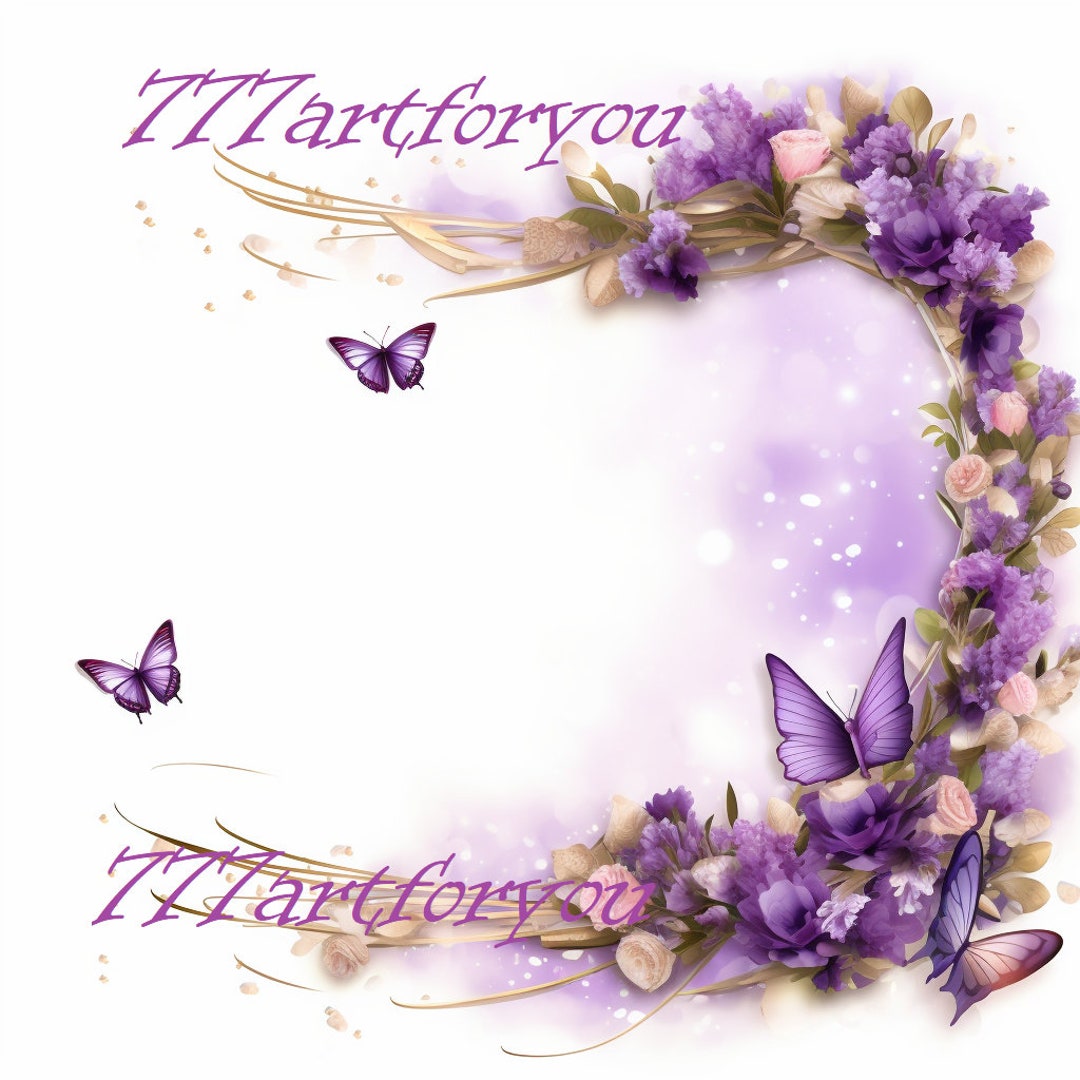 Purple Sky Gold Frames in Loving Memory Butterflies Forever in Our ...