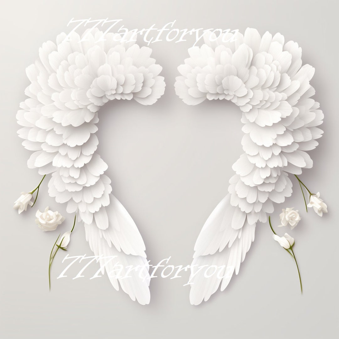 In Loving Memory Template Online Editable Angel Wings Frame - Etsy