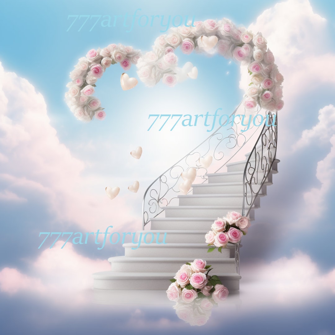 Purple Sky Clouds Heavens Stairway Memorial Background PNG Add Photo ...