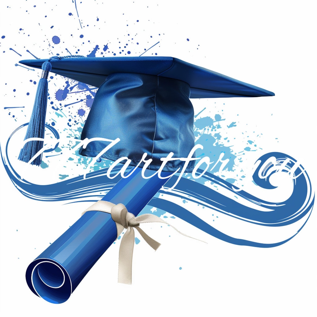 Blue ,class of 2024 Graduation Editable Template ADD Name Photos Mascot ...