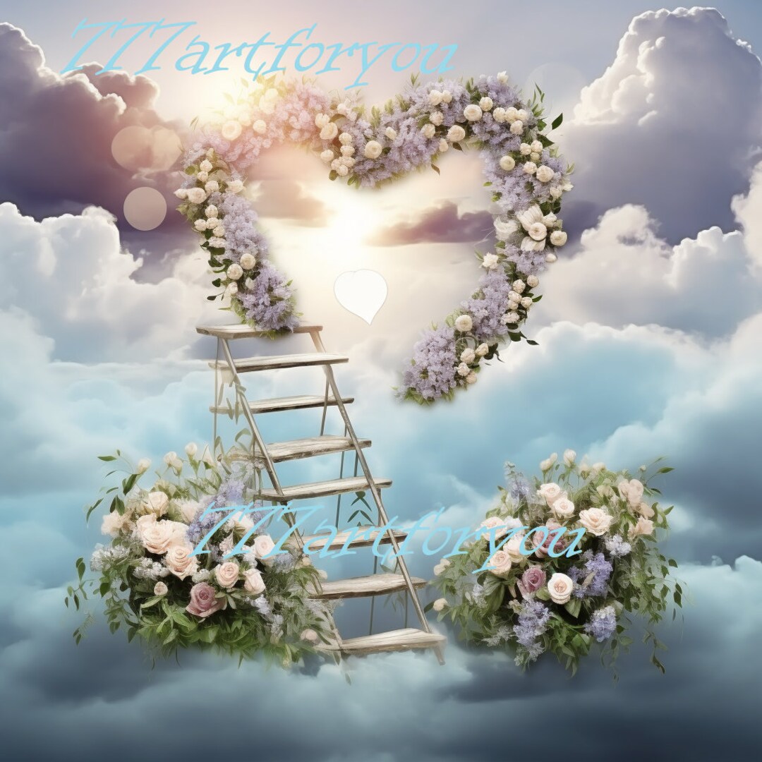 Navy Silver Heavens Gate Stairs in Loving Memory Forever in Our Hearts ...