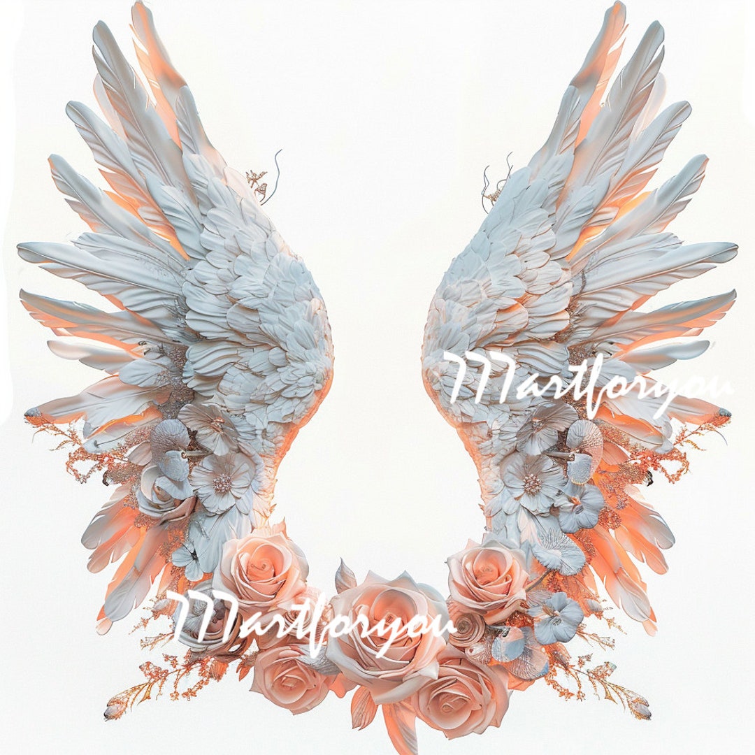 Orange Angel Wings in Loving Memory Angel Wings Memorial Background PNG ...