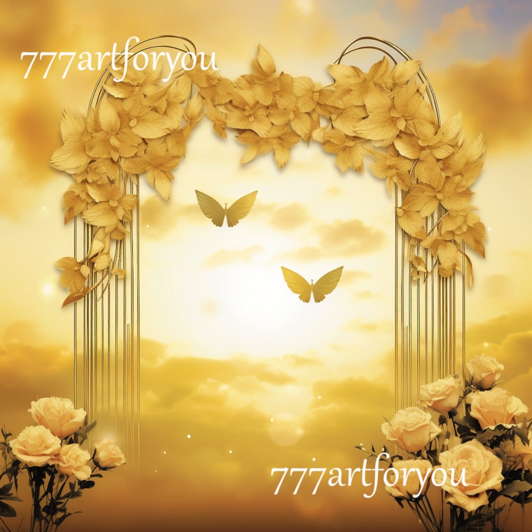 GOLDEN in Loving Memory PNG, Gold Heavens Gate, Memorial Background ...