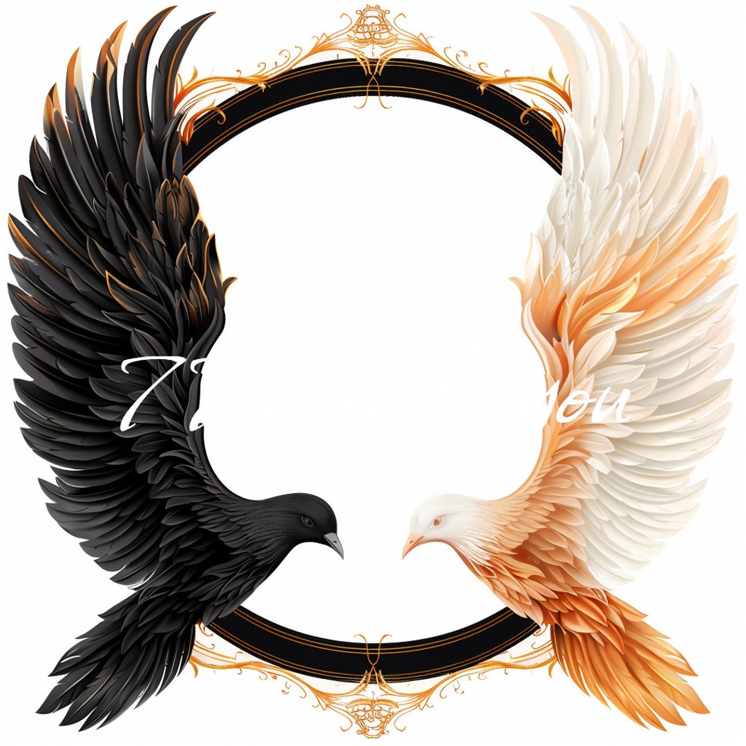 Orange Black Heaven Gates Long Live Doves Angel Wings Forever in Our ...