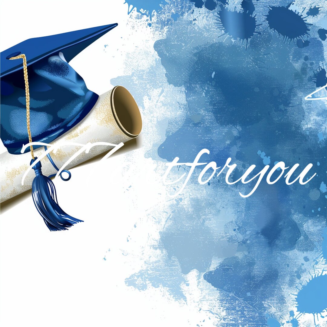 Blue Class of 2024 Graduation Editable Template ADD Name Photos Mascot ...