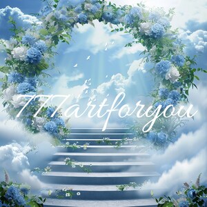 Blue Baby Blue Sky Clouds, Heavens Stairway Memorial Background PNG ...
