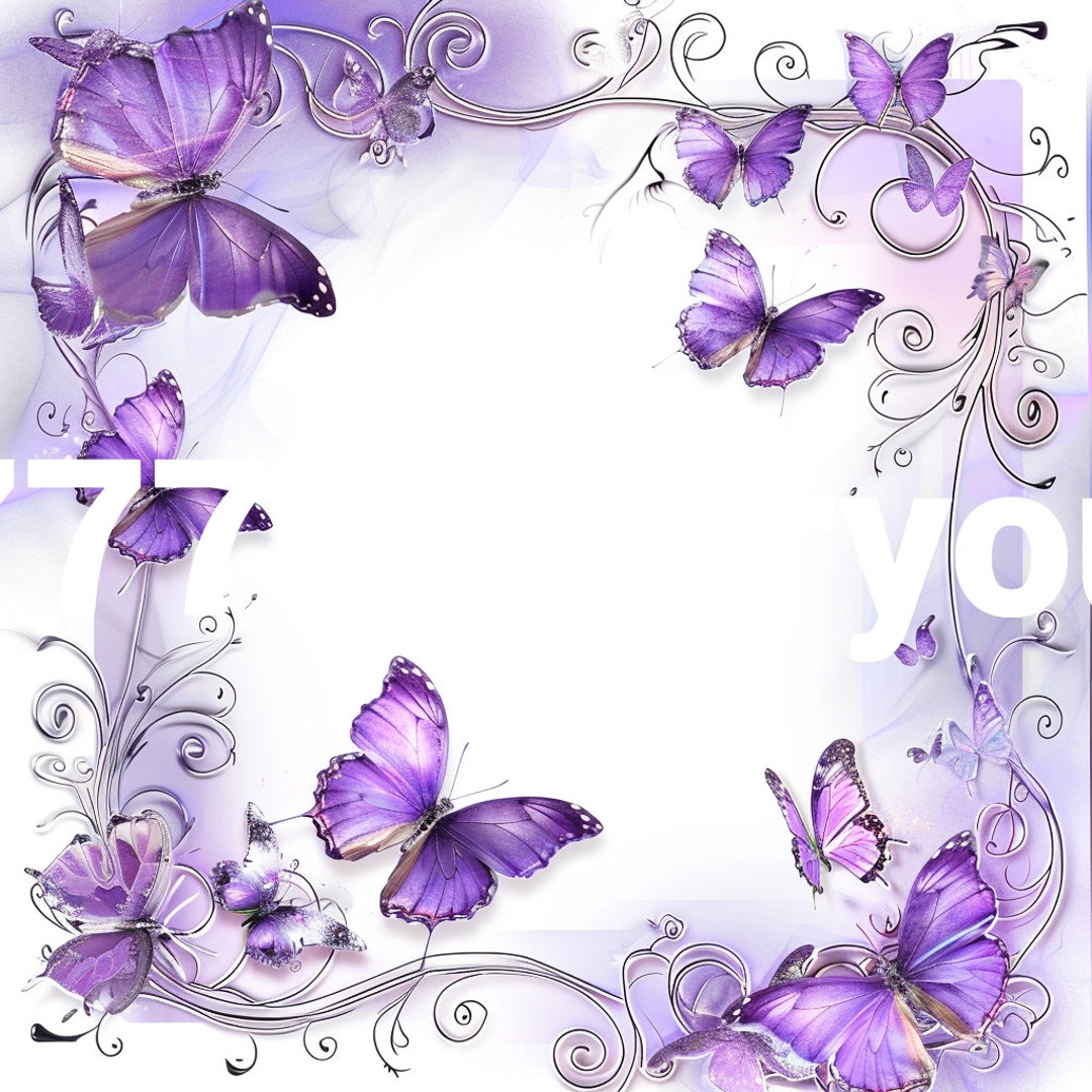 Purple Sky Silver Frames in Loving Memory Butterflies Forever in Our ...