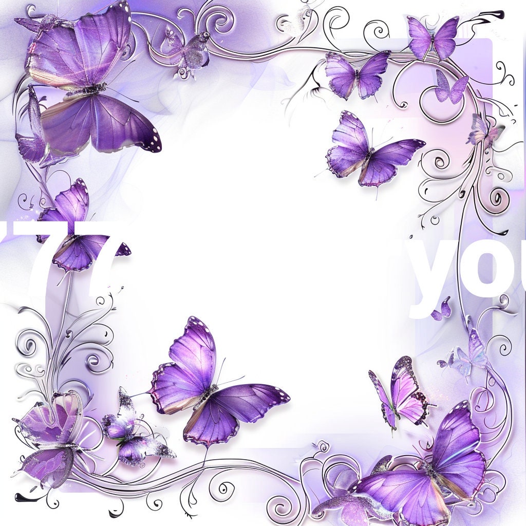 Purple Butterfly Border Clipart