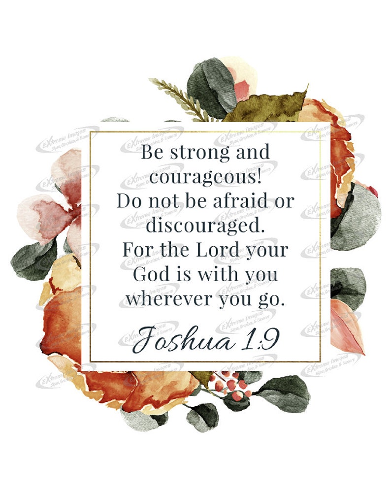 Scripture Wall Art - Joshua 1:9 - Etsy