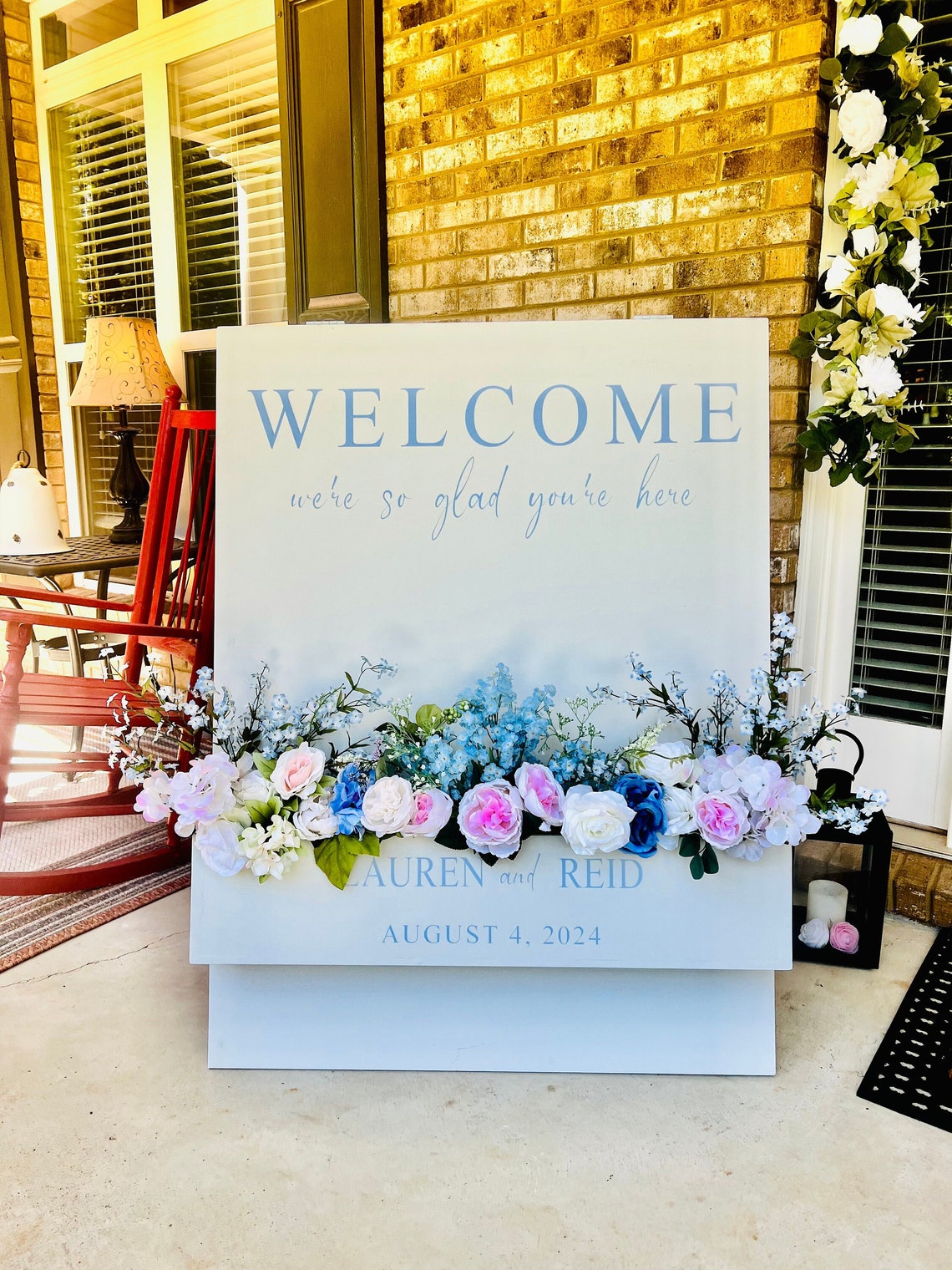 Custom Flower Box Welcome Sign - A Frame Welcome Sign - Wedding Sign ...