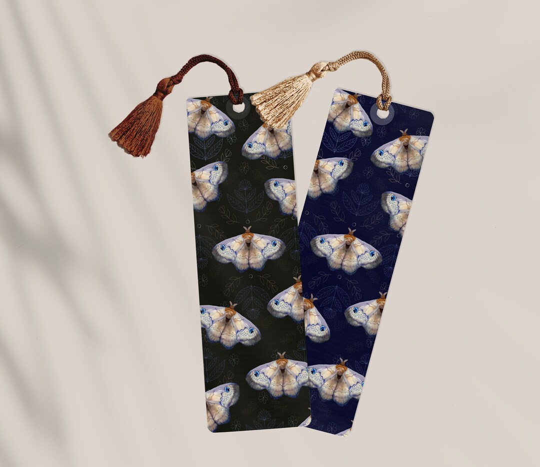 Moth Handmade Bookmark With Tassel and Rounded Corners, Page Holder ...