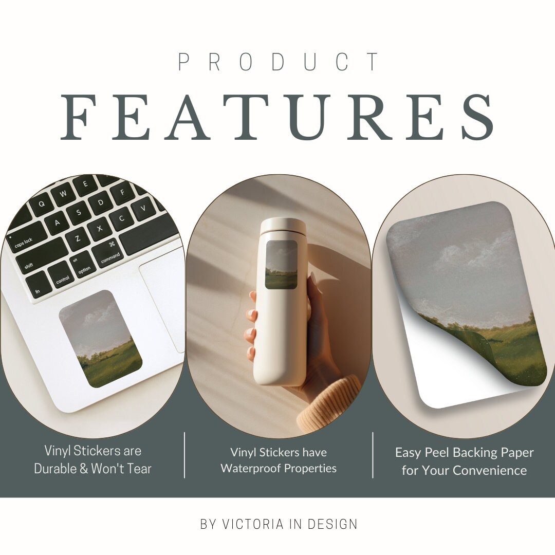 Vintage Landscape Sticker for Laptop English Countryside Sticker for ...