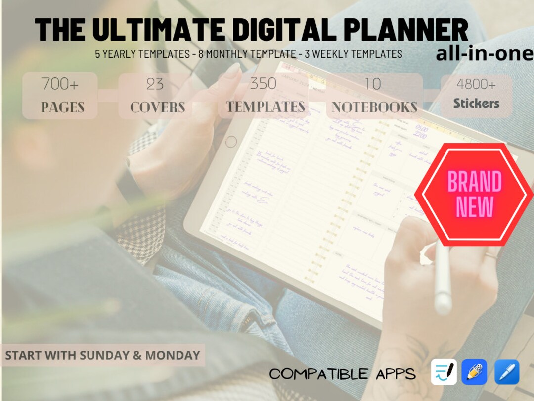 2024 Digital Planner All-in-one, Goodnotes Planner, Daily Digital ...