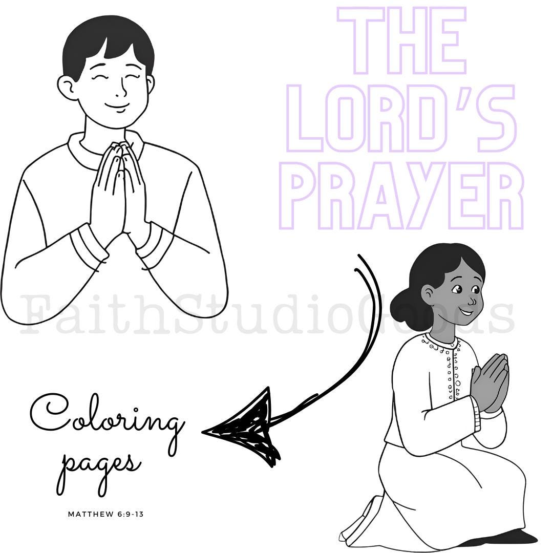 The Lord's Prayer. Matthew 6:9-13. Coloring Activity for Children ...