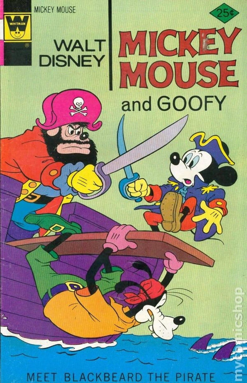 Mickey Mouse and Goofy Comic Issue #164 Meet Blackbeard the Pirate 1976 ...
