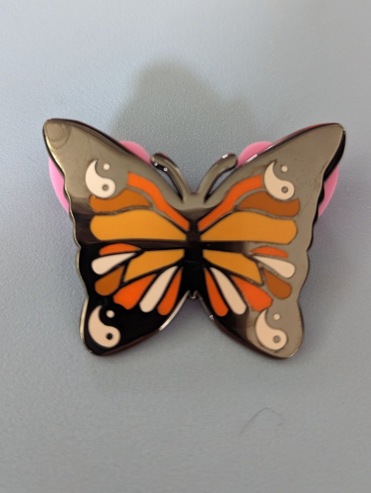 Butterfly Ying Yang 70s Enamel Pin - Etsy