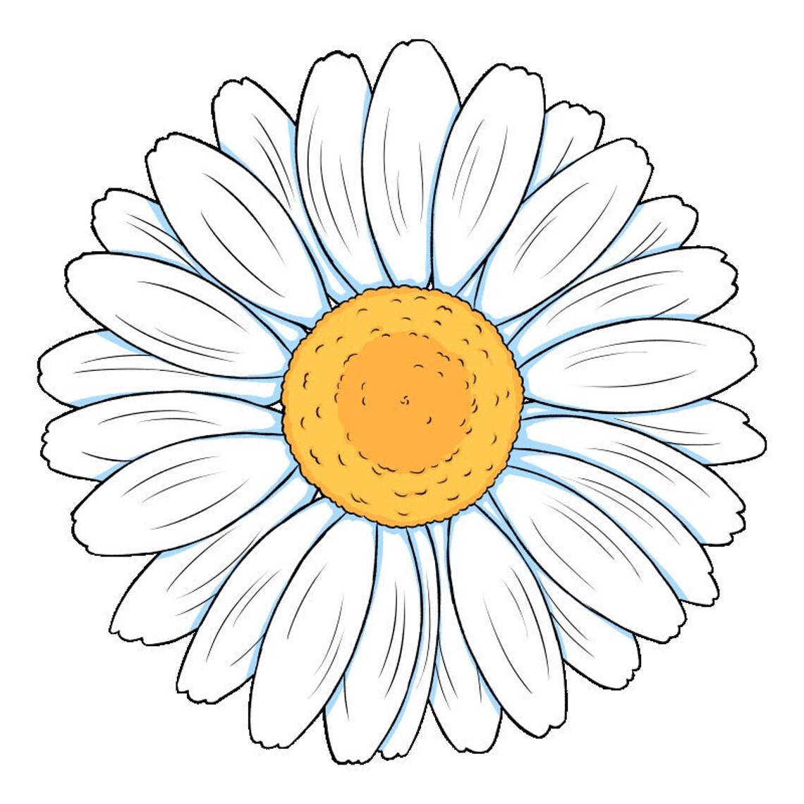 Daisy Digital Clip Art Digital Sticker - Etsy