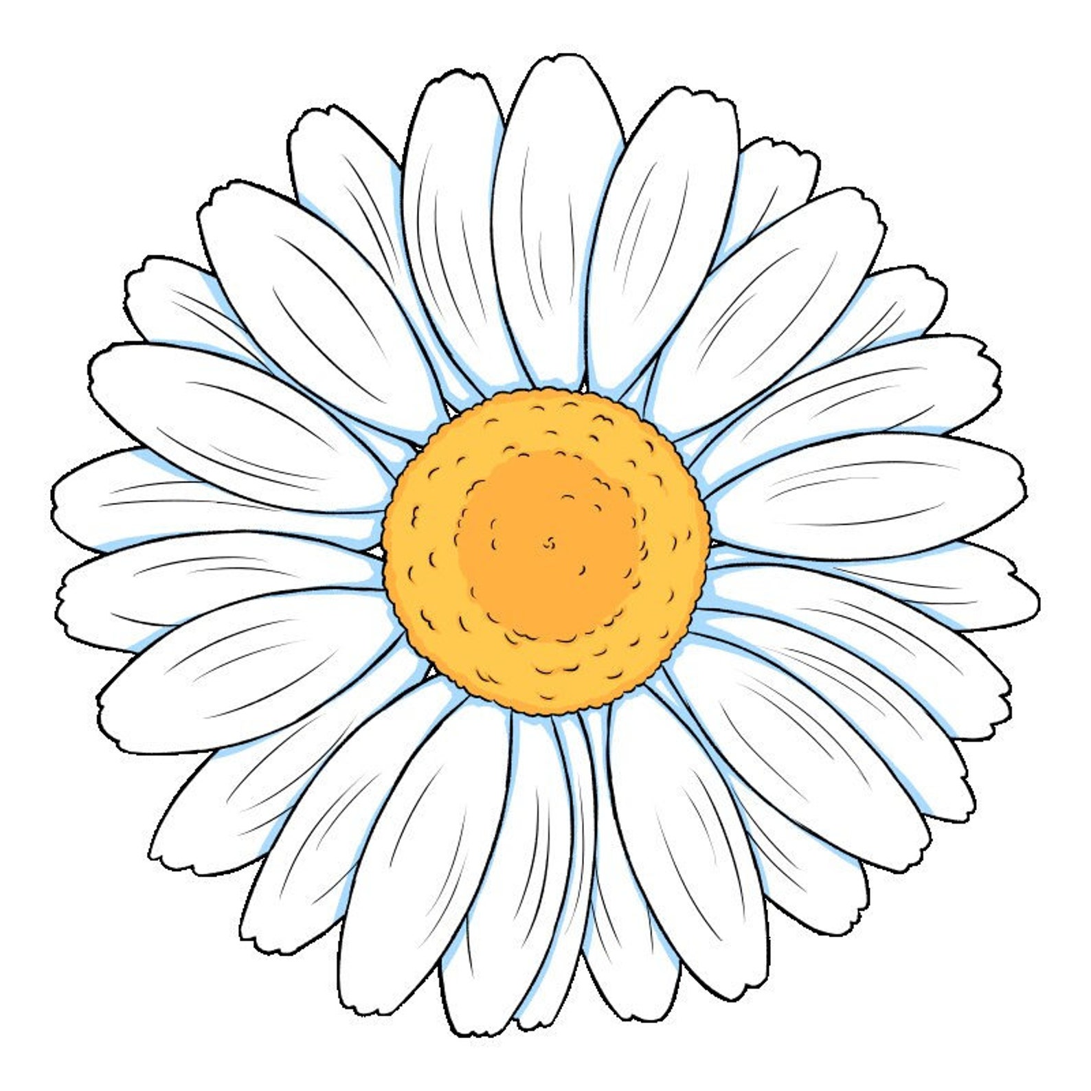 Daisy Digital Clip Art Digital Sticker - Etsy
