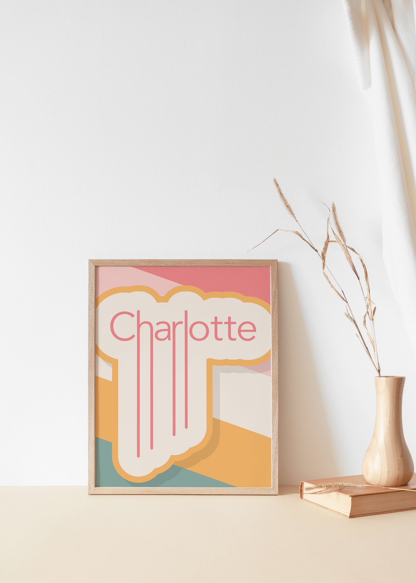 Charlotte, Name Art, Colorful Print for Nursery, Kids Room, Baby ...