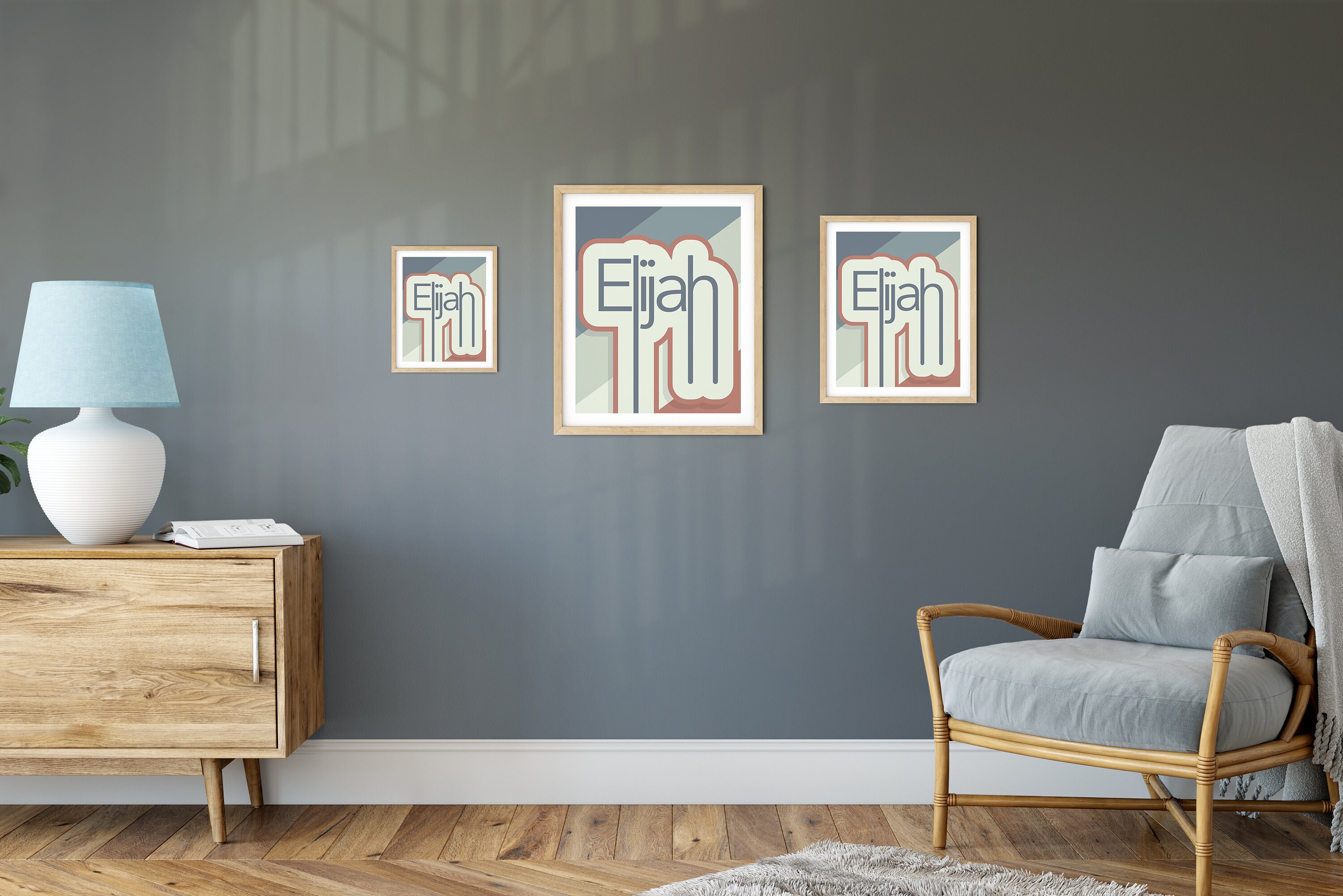 Elijah, Name Art, Colorful Print for Nursery, Kids Room, Baby Newborn ...