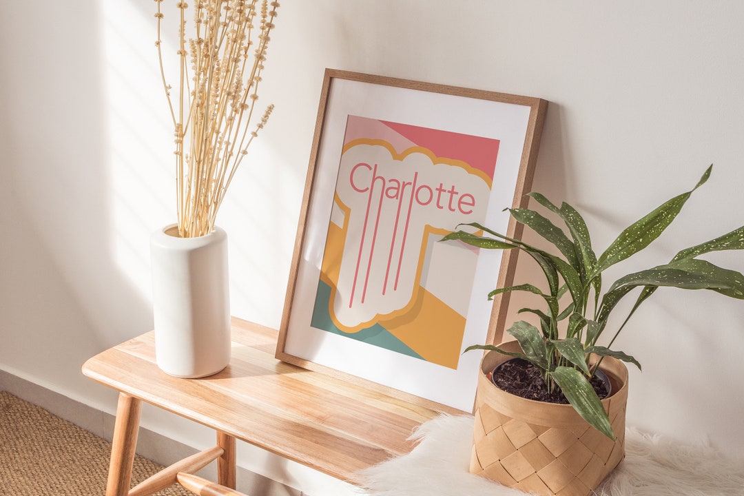 Charlotte, Name Art, Colorful Print for Nursery, Kids Room, Baby ...