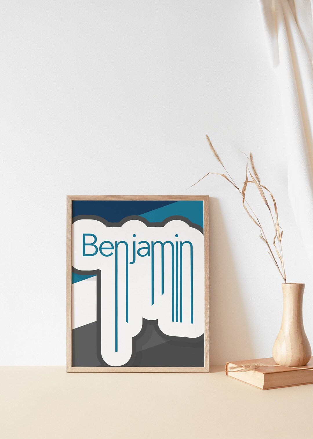 Benjamin Name Art Colorful Print for Nursery Kids Room - Etsy