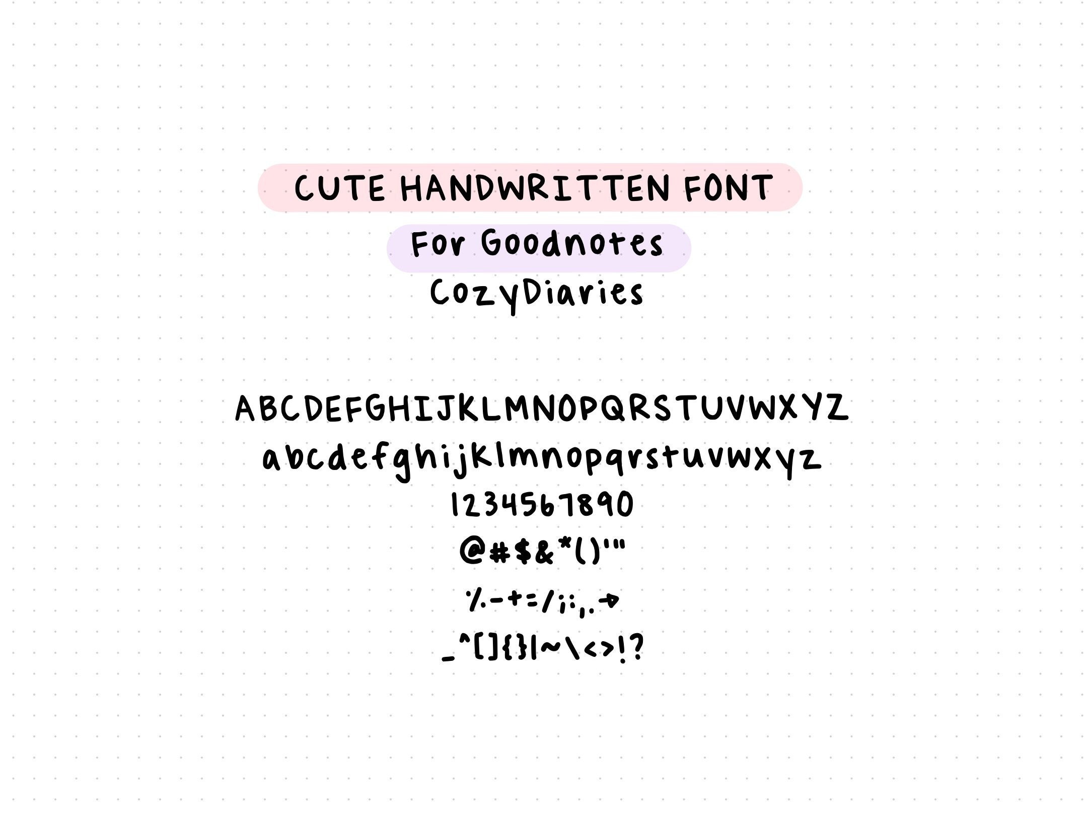 Cute and Cozy Handwritten Goodnotes Font for Digital Planning, Note ...