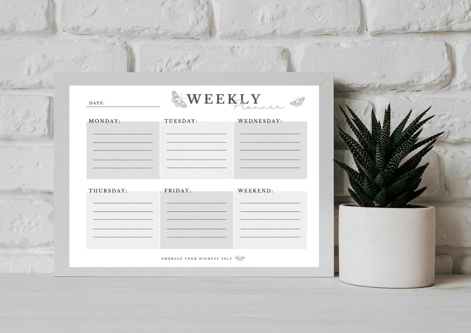 Weekly Planner Printable to Do List, Minimal Weekly Organizer, Weekly ...