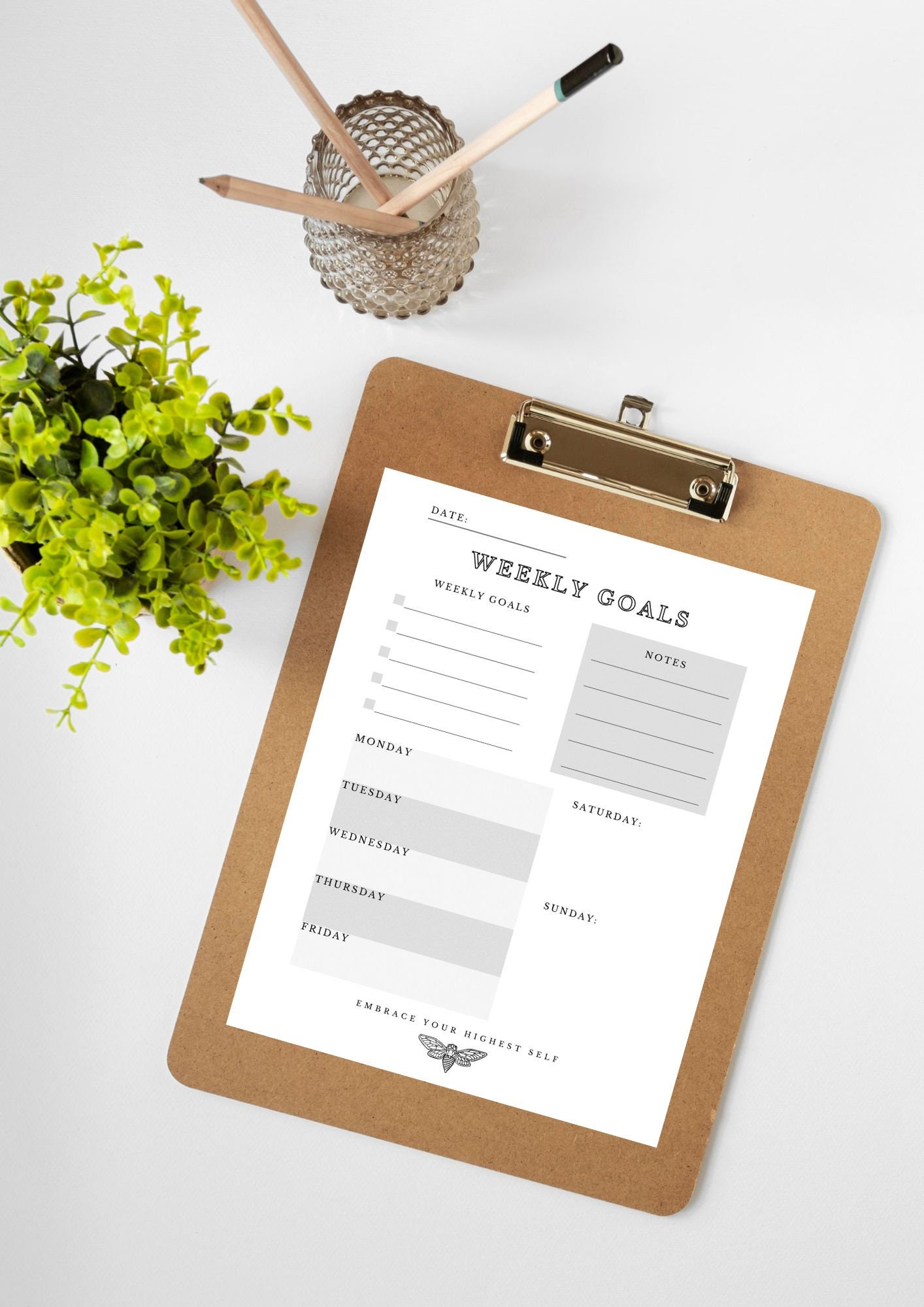 Weekly Goal Planner Printable, Weekly Planner, Productivity Planner ...