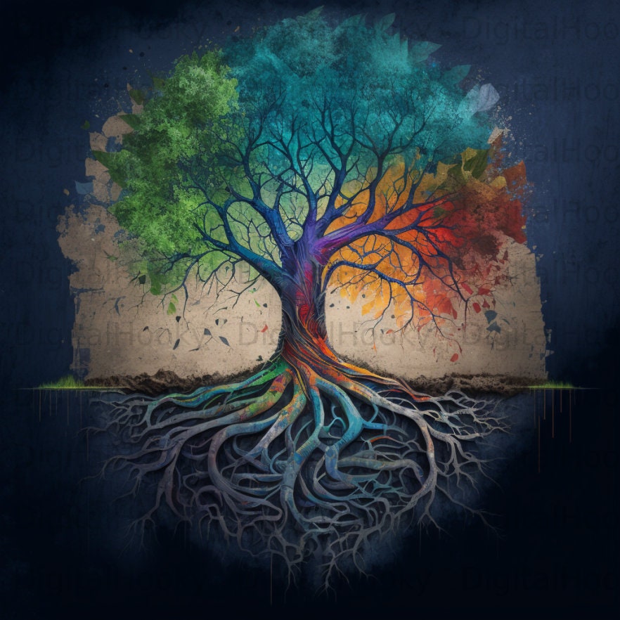 Tree of Life, Digital Download, Tree of Life Clip Art, Colorful Tree of ...