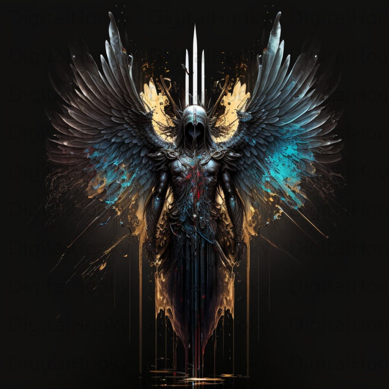 Warrior Design Winged Angel PNG Clip Art JPG Digital Download 3 - Etsy
