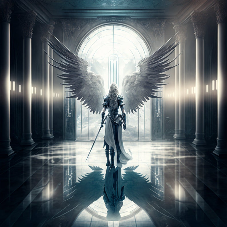 One Winged Angel Wielding Sword PNG Clip Art JPG - Etsy
